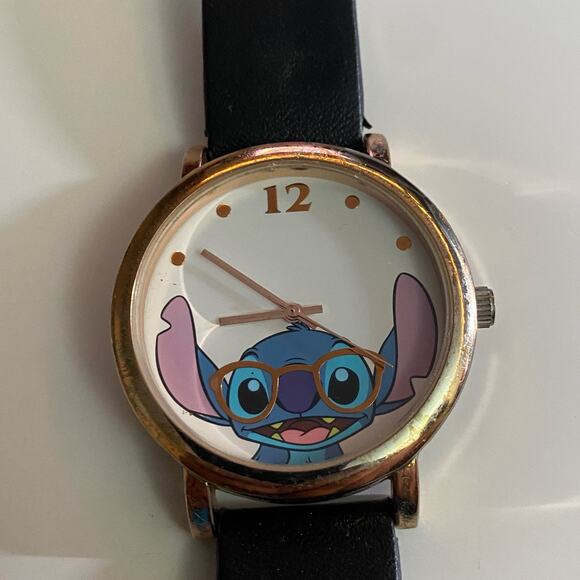 Disney | Accessories | Disney Lilo And Stitch Gold Tone Watch Working ...
